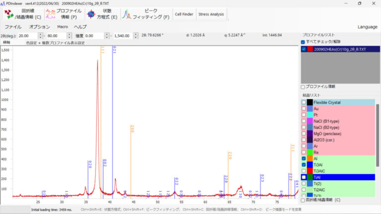 【PDIndexer】XRD測定に便利なツールの基本的な使い方 | 大学生活のすゝめ